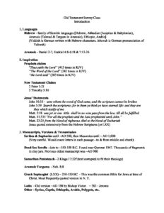 00 OT Survey Introduction | Grace Bible Church